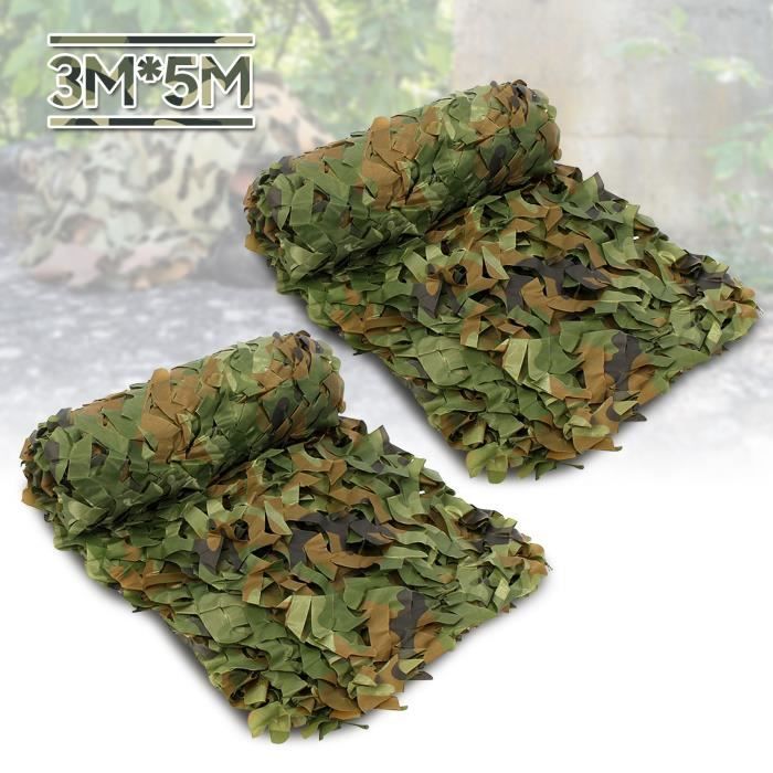 3 x 5 m Filet de Camouflage de Jungle Camo Netting Imperméable à Maille ...