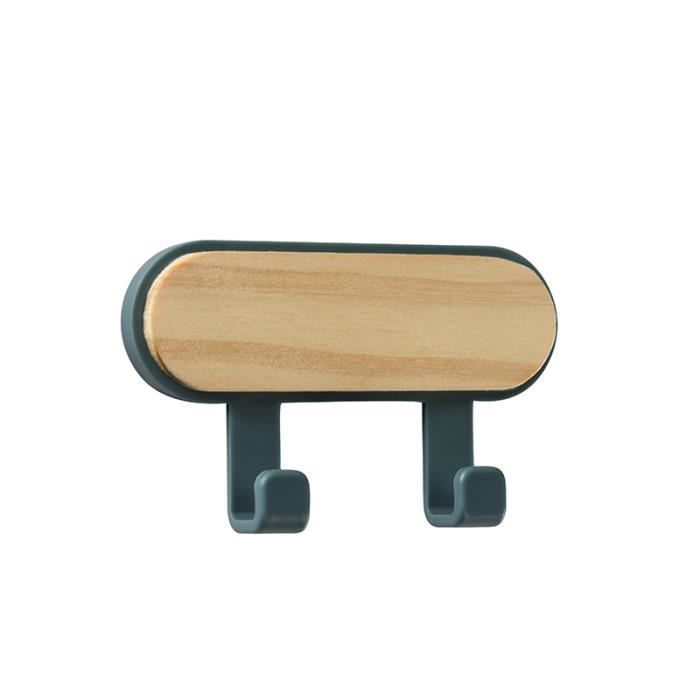 CROCHET - ACCROCHE MURALE ,Deep blue 2 Hooks--Crochets muraux en bois ...