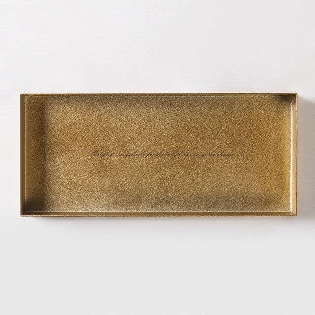 PLATEAU,Gold-S--Plateau de rangement en métal européen, bureau ...