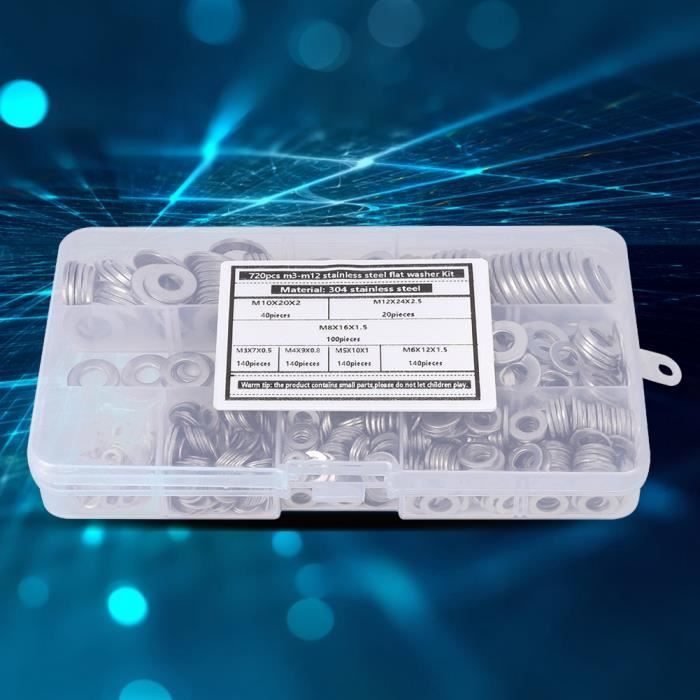 HEG Kit de rondelle plate Rondelle en Acier Inoxydable 304, Rondelle ...