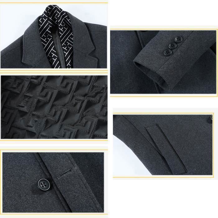 Caban Homme - Marque - Modèle - À rayure Noir Blanc - Business Casual ...