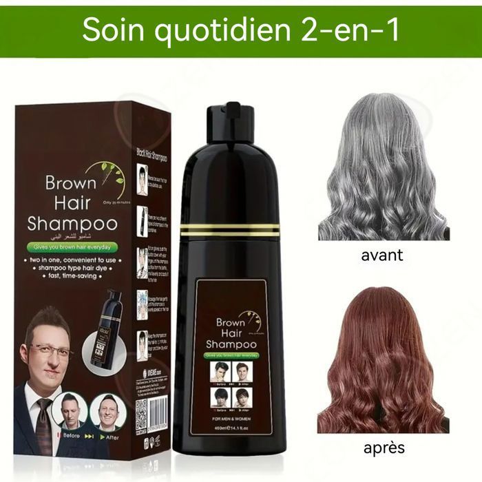 C Shampoing colorant brun 400ml soin quotidien 2 en 1 lait protecteur ...