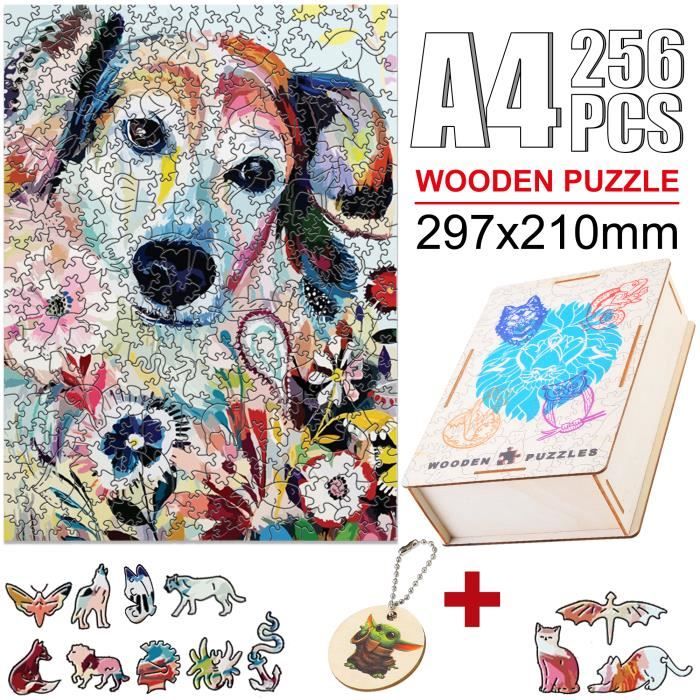 NIUMA-W06-A5 - Puzzles animaux en bois aux couleurs vives pour enfants ...