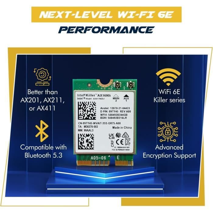 Ax1690I Killer Series Wi-Fi 6E Double Connect Upgrade | Tri Band 2.4-5 ...