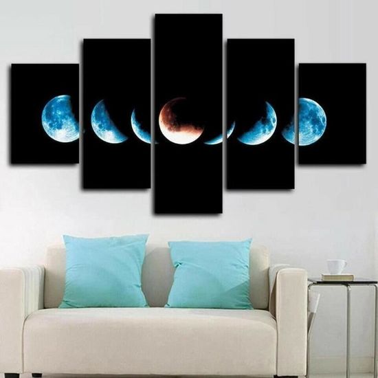 Affiche d'art des Phases du Cycle De La Lune -Impression sur Toile ...