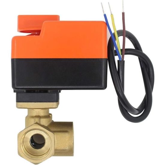 T type - vanne 3 voies motorisée ou manuel AC220v - electrovanne 3 voies 220v 1/2 3/4 1 1-1/4 1 ...