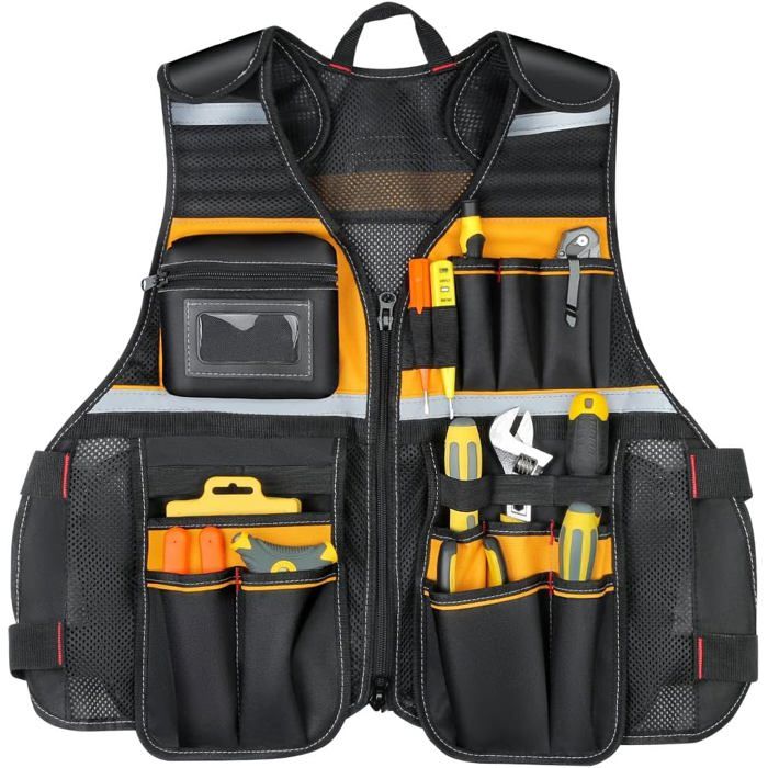 Winhunt Multi Pocket Work Vest Oxford Fabric Vest Strong Reflective ...