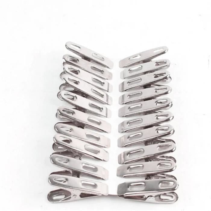 Lot de 20 clips de haute qualité en acier inoxydable pour vêtements et ...