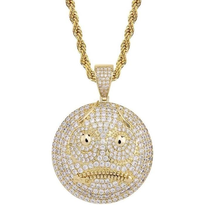 Hip Hop Iced Out Grievance-Cover The Mouth Pendant Plaqué Or Émotion ...