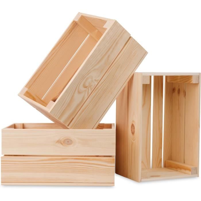 Mini Caisse En Bois Vintage Nature 30X20X15 - Caisse À Vin En Bois ...