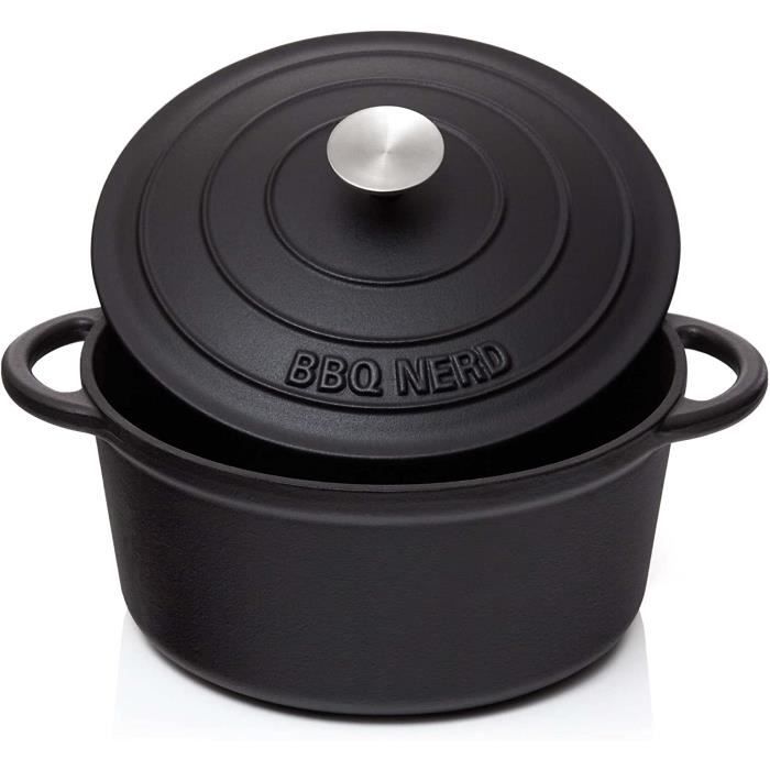 Cocotte ronde avec couvercle 5 l en fonte avec revêtement en émail ...