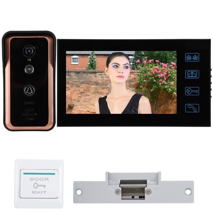 Interphone Vidéo Visiophone Filaire 7 Pouces, 1 Moniteur, Interphone ...