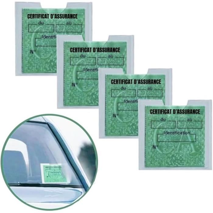 Porte Vignette Assurance Auto - Vignette Assurance Voiture – Lot De 4 ...