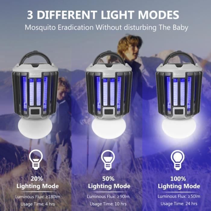 FLYING-YUNLIGHTS Bug Zapper Light Outdoor Mosquito 2 en 1 LED ...