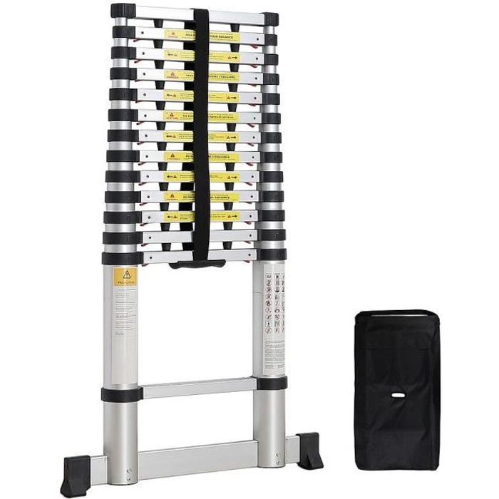 Échelle télescopique pliable LEOGREEN - 4,1m - 150 kg - 14 marches ... Échelle télescopique pliable LEOGREEN - 4,1m - 150 kg - 14 marches ...