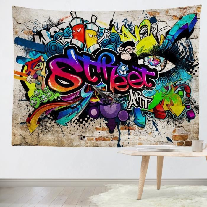 Tapisserie Tenture murale Art de la rue graffiti hip-hop Impression ...