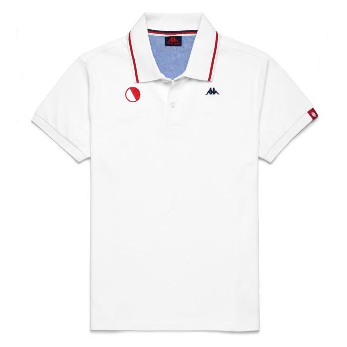 Polo homme LEN Robe Di Kappa - AS Monaco 2022 - Blanc - Manches courtes ...