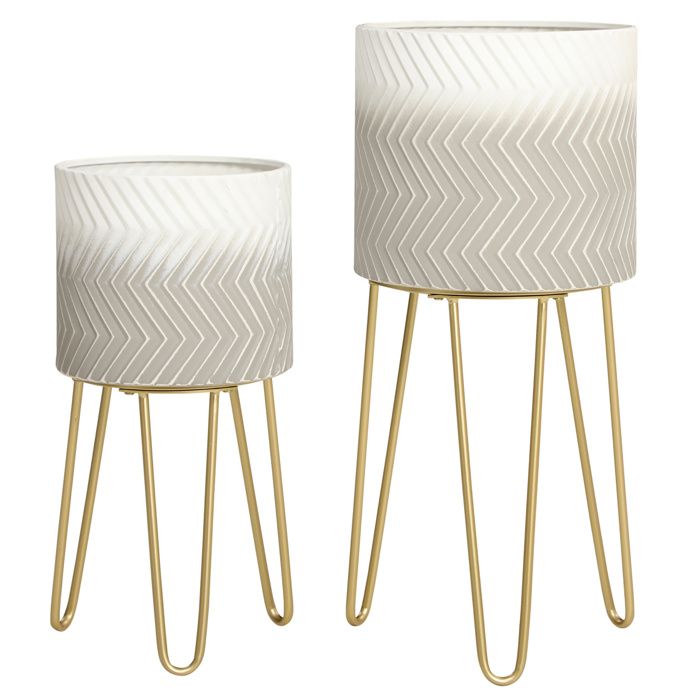 Supports de pots de fleurs design - supports à plantes - lot de 2 avec ...