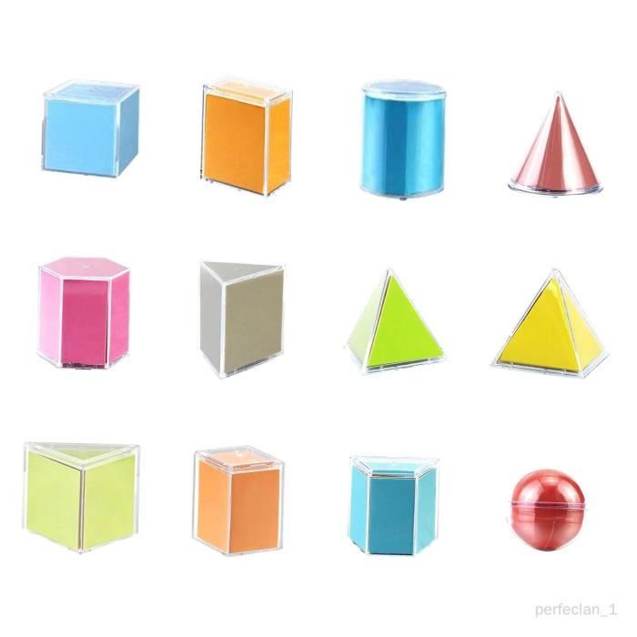 Solides géométriques de formes 3D, jouets Montessori géométriques de ...