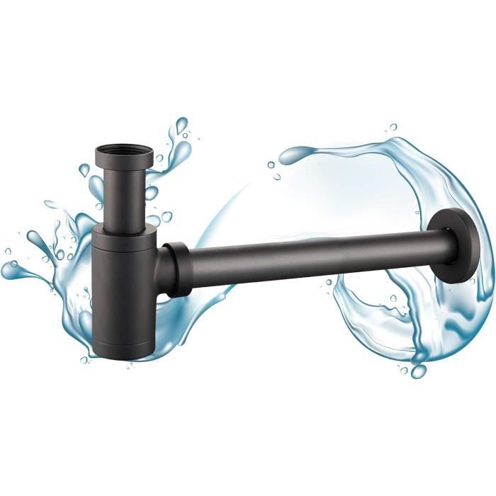 Starbath Plus - Siphon de lavabo - Noir mat - Siphon universel idéal ...