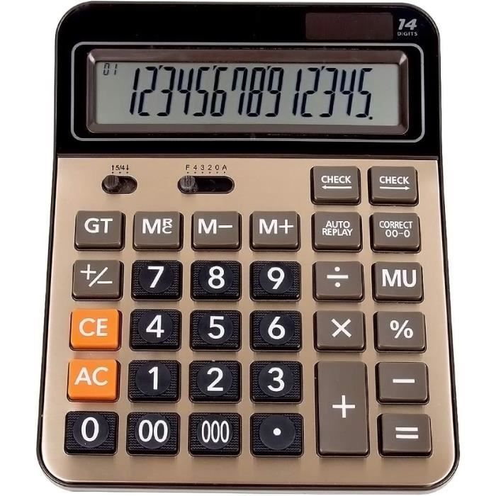 Mengsheatterie Solaire Calculatrice de Bureau Grande Calculette ...
