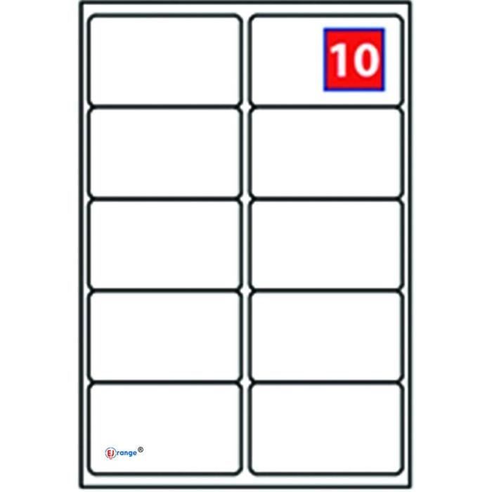 EJRange 10 étiquettes par feuille A4, 100 feuilles 1000 étiquettes au ...
