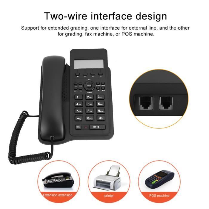 SURENHAP téléphone suspendu kx T7712CID Téléphone fixe du commerce extérieur anglais (ligne ...