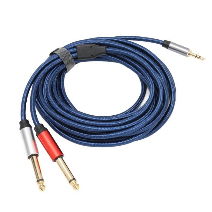 TMISHION Câble 3 Câble Mâle 3,5mm Mâle vers 2 x 6,35mm Mono Mâle Câble ...