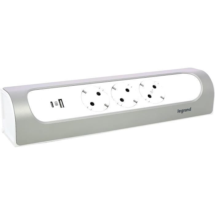 , 694504 Multiprise D'Angle Coudée À 45° Avec 3 Prises Usb A Et Usb-C ...