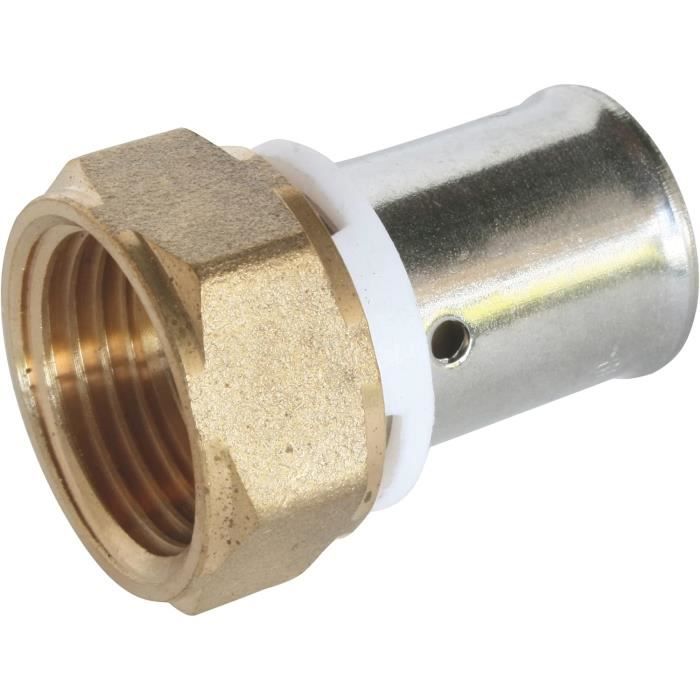 Raccord Droit À Sertir Pour Tube Per Ø20 - Femelle 20-27 (3-4''), Permet De Raccorder Un Tube ...