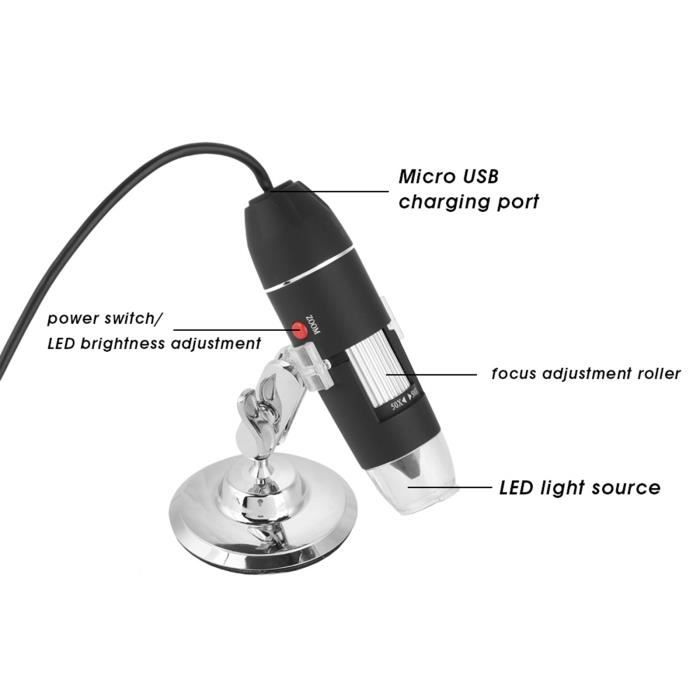 KAI-microscope 500X Microscope électronique portatif, loupe USB 500X ...