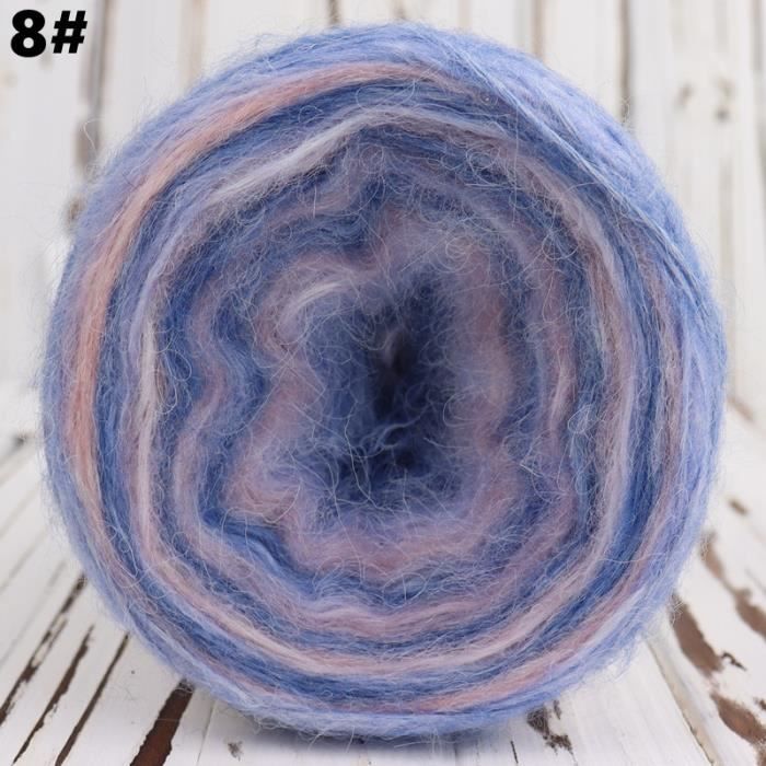 LAINE A TRICOTER,8--Fil de laine amour arc en ciel Angola 100 g - 700 ...