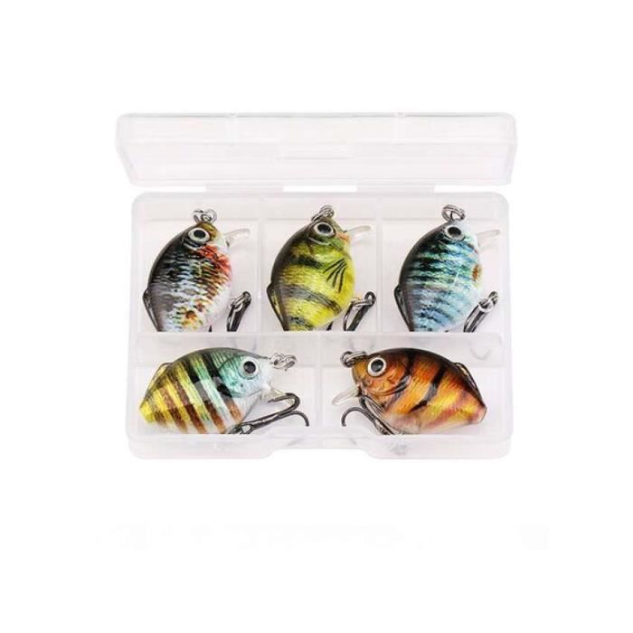 CO08768-LEURRE DE PECHE. Mini appâts à manivelle 5 pièces Wobblers ...