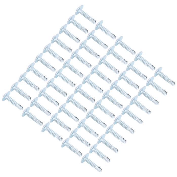 Zerone vis de fixation Lot de 50 vis auto-perceuses en acier au carbone 4,2 x 19 mm pour ...