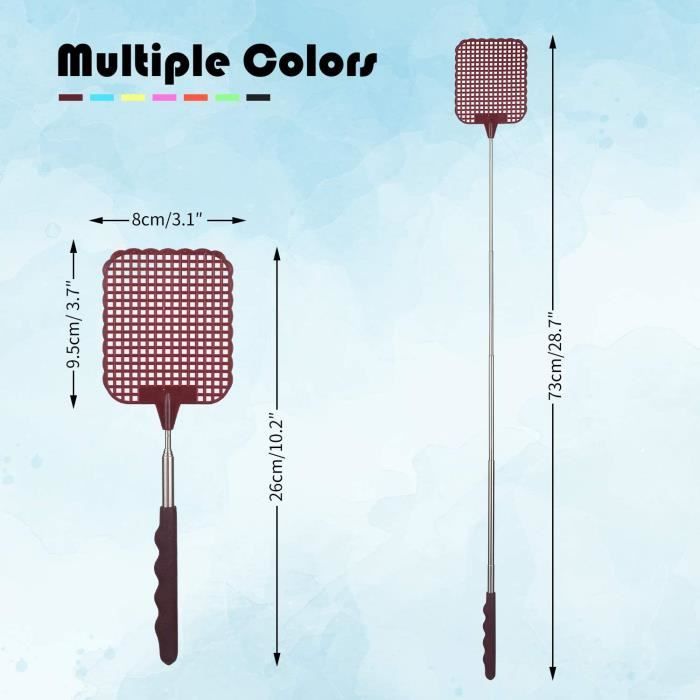 FORMIZON Tapette à Mouches Extensible, Set de 7 Fly Swats Telescopique ...