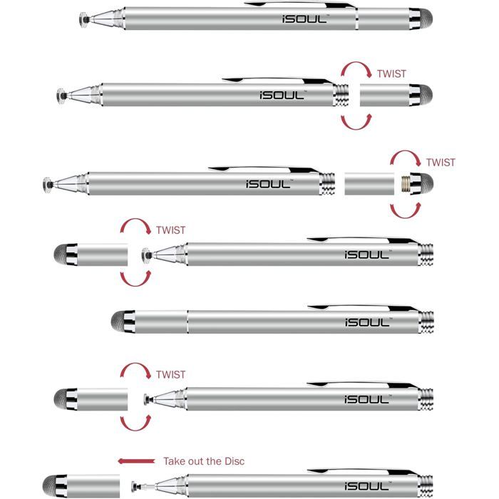 Stylet Pointe Fine Universel avec Disque Précis 2-en-1 et 2 Conseils de ...