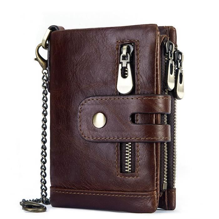 Portefeuille Homme Cuir Veritable Blocage RFID Porte Monnaie Fermeture portefeuille-homme-cuir-veritable-blocage-rfid-porte-monnaie-fermeture
