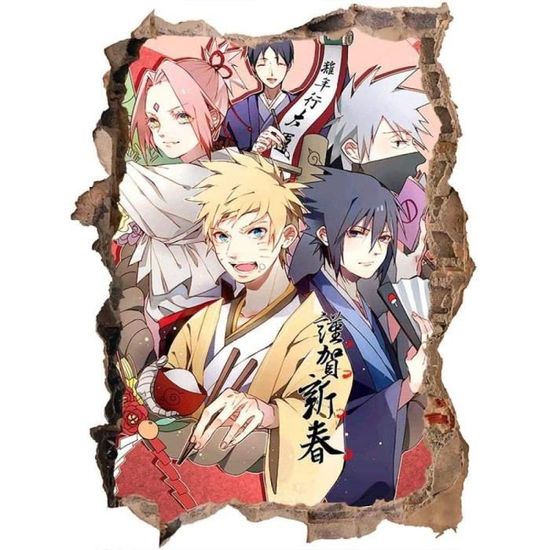 3D Sticker Mural Naruto Japonais De Bande Dessine Voiture Kurama ...