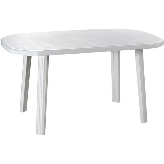 Table ovale Plastica Alto Sele Salomone - blanc - 135x84x71 cm ...