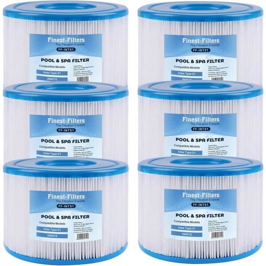 Finest-Filters Lot de 6 filtres pour jacuzzi Intex 29011E Type S1 ...