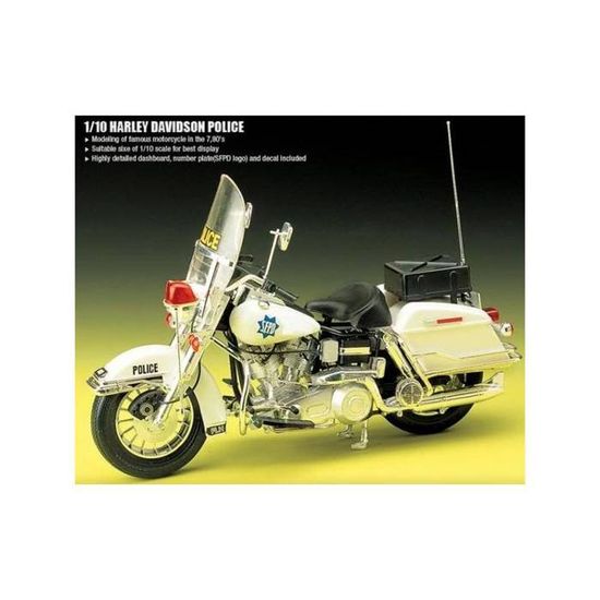 TAMIYA - Moto Harley Davidson Police|academy|15500|1:10 Maquette Char ...