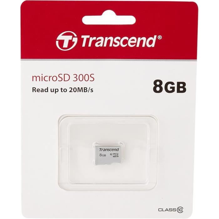 8Go - SDXC-SDHC 300S Carte microSD 8 Go sans adaptateur SD - TS16GUSD300S - Cdiscount Appareil Photo