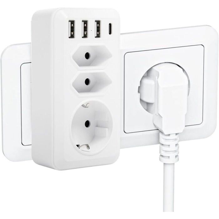 Adaptateur Multiprise, Multiprise Murale 7 en 1 Multiple Adaptateur ...