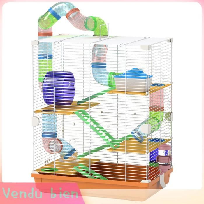 LIA Cage hamster 5 étages orange 46x30x58cm - Cdiscount