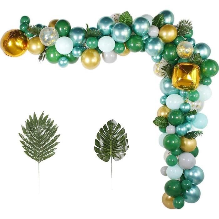 Jungle Tropical Theme Green Latex Balloon Garland Arch Set Outdoor Baby Shower Birthday Party ...