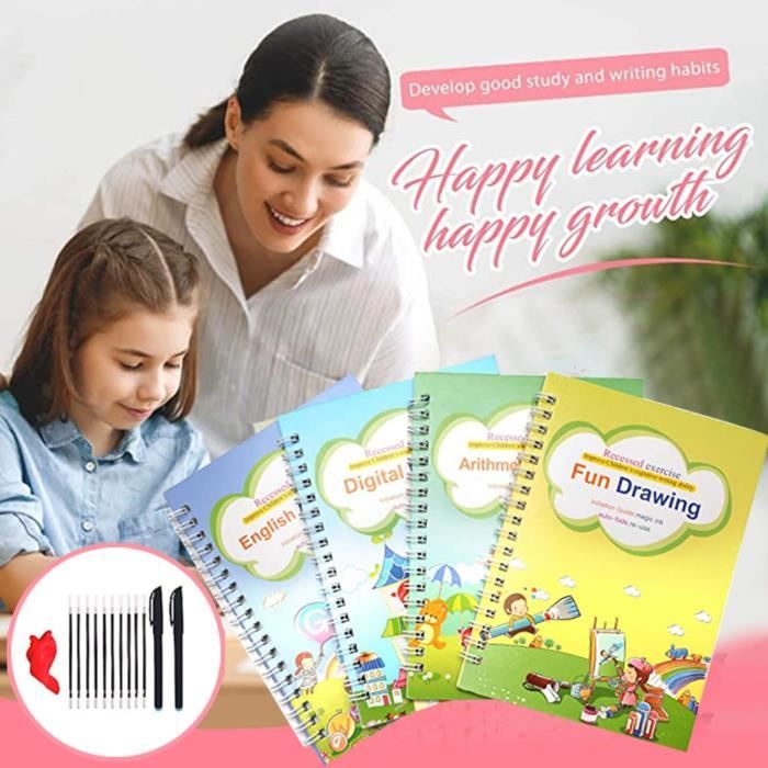 Calligraphie magique écriture manuscrite réutilisée 4 cahier 2 stylo 1 ...