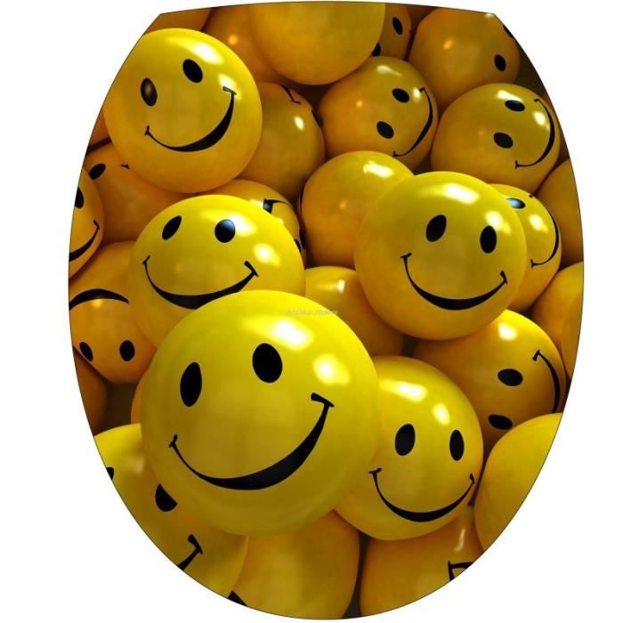 Sticker WC, sticker abattant de WC déco Smiley - Cdiscount Maison