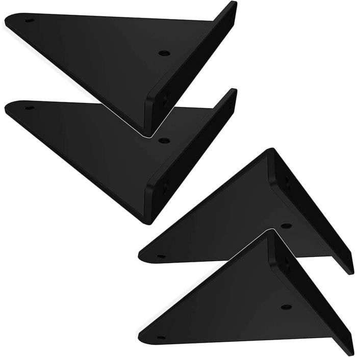 Supports d'étagère en métal - Élégance chic - Lot de 4 - Noir ...