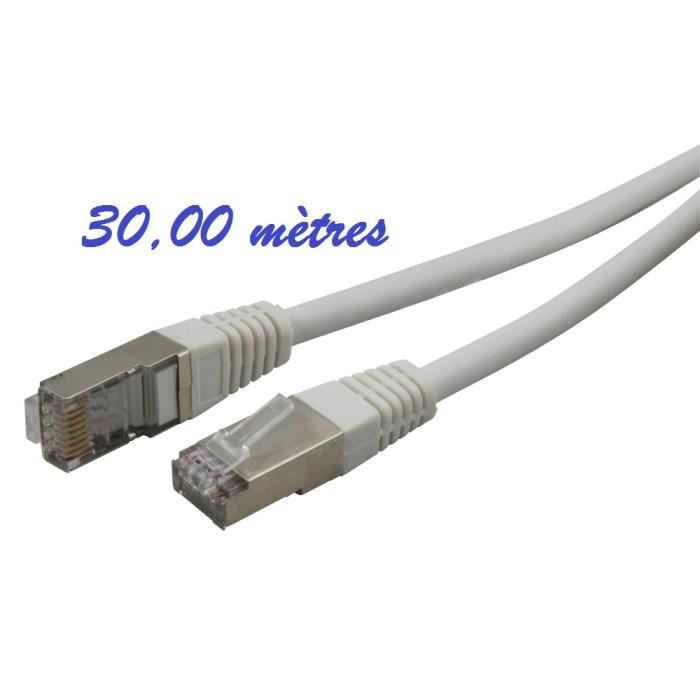 Câble réseau RJ45 blindé 30.00m Cat.5e gris - Achat / Vente câble ...