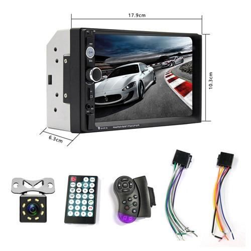 7023b- 8 caméra IR Autoradio 7023B, lecteur multimédia MP5, écran ...